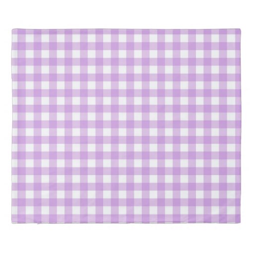 Classic Gingham Check Plaid Pattern Lilac Duvet Cover | Zazzle