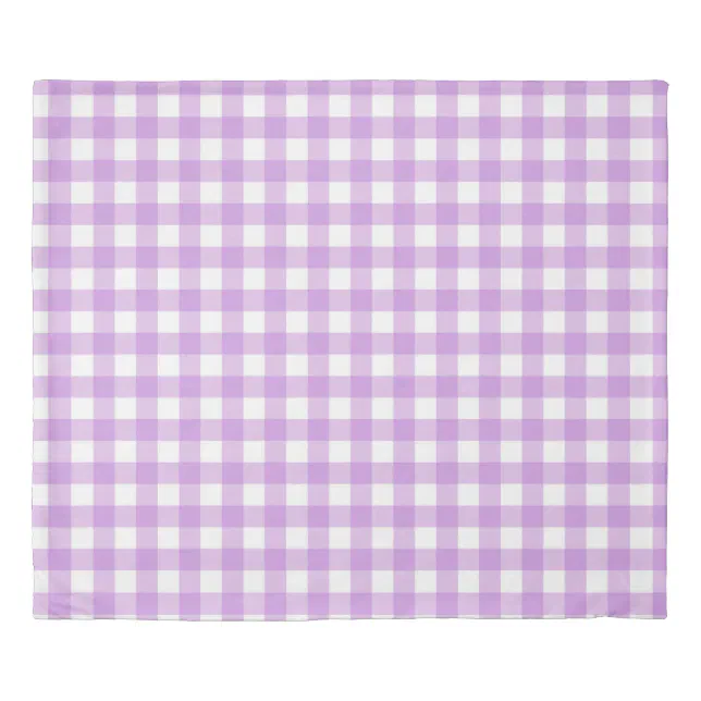 Classic Gingham Check Plaid Pattern Lilac Duvet Cover | Zazzle