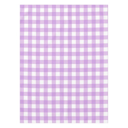 Classic Gingham Check Plaid Pattern Lilac Tablecloth | Zazzle