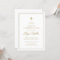 Classic Gold Cross Religious First Holy Communion Invitation | Zazzle
