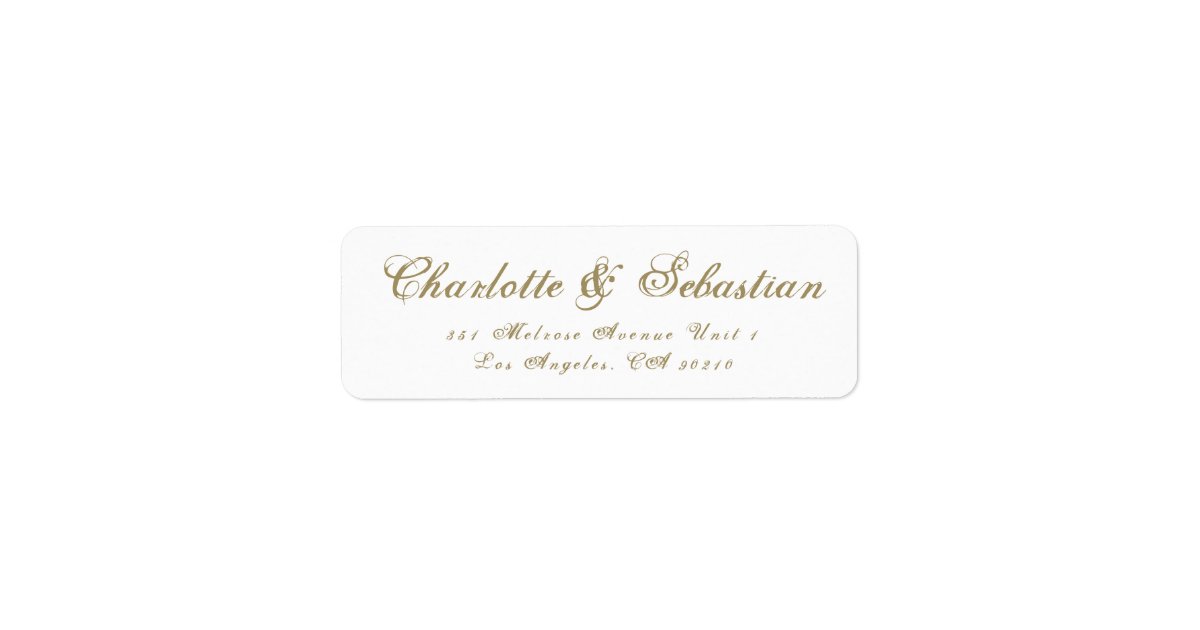 Classic gold custom script elegant chic Wedding Label | Zazzle