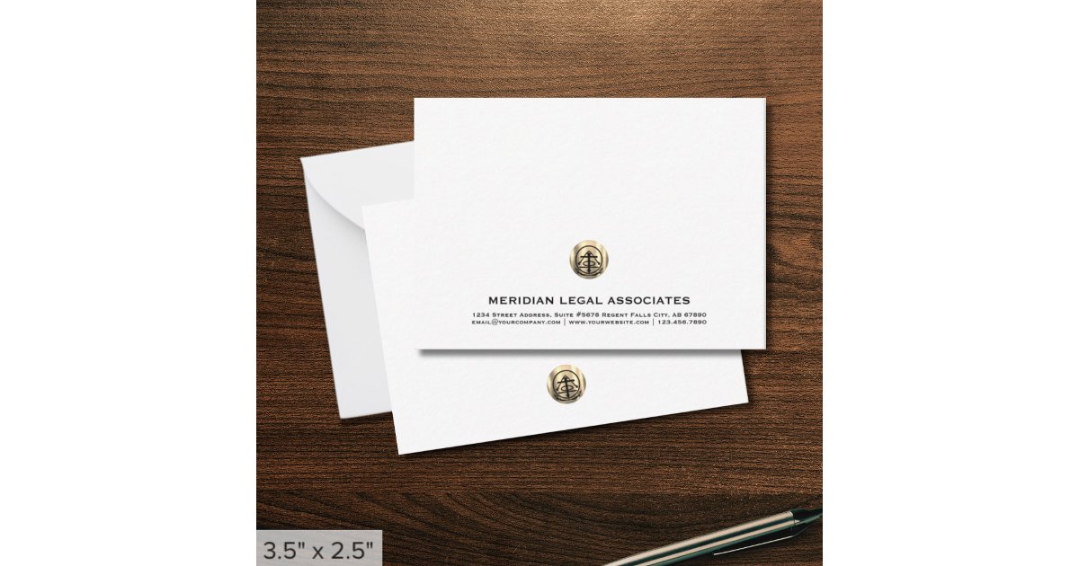 Classic Gold Logo Professional Note Card | Zazzle