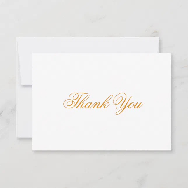 Classic Gold Script Thank You Note Card | Zazzle