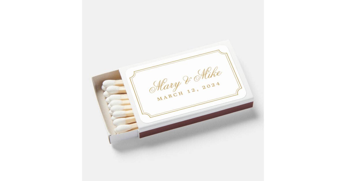 Classic Gold Wedding Favor Matches | Zazzle