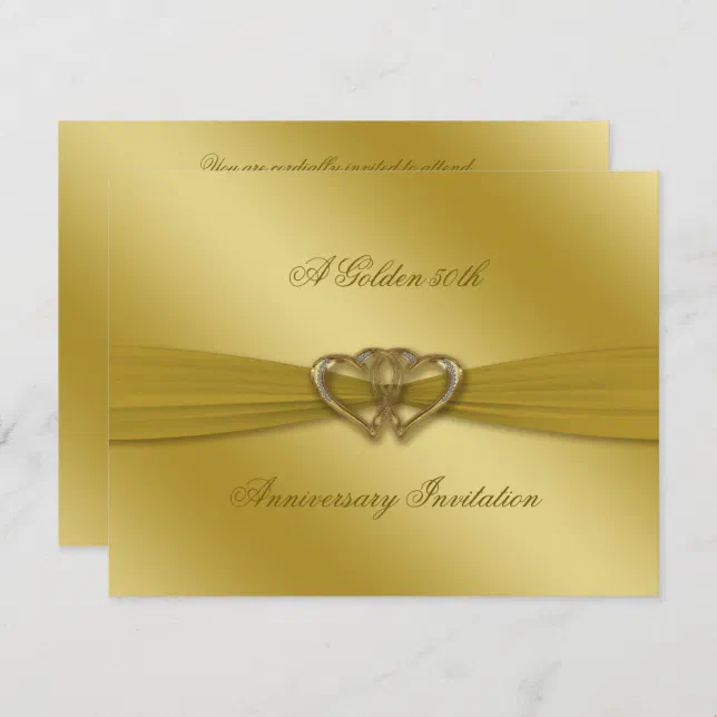 Classic Golden 50th Wedding Anniversary Invite | Zazzle