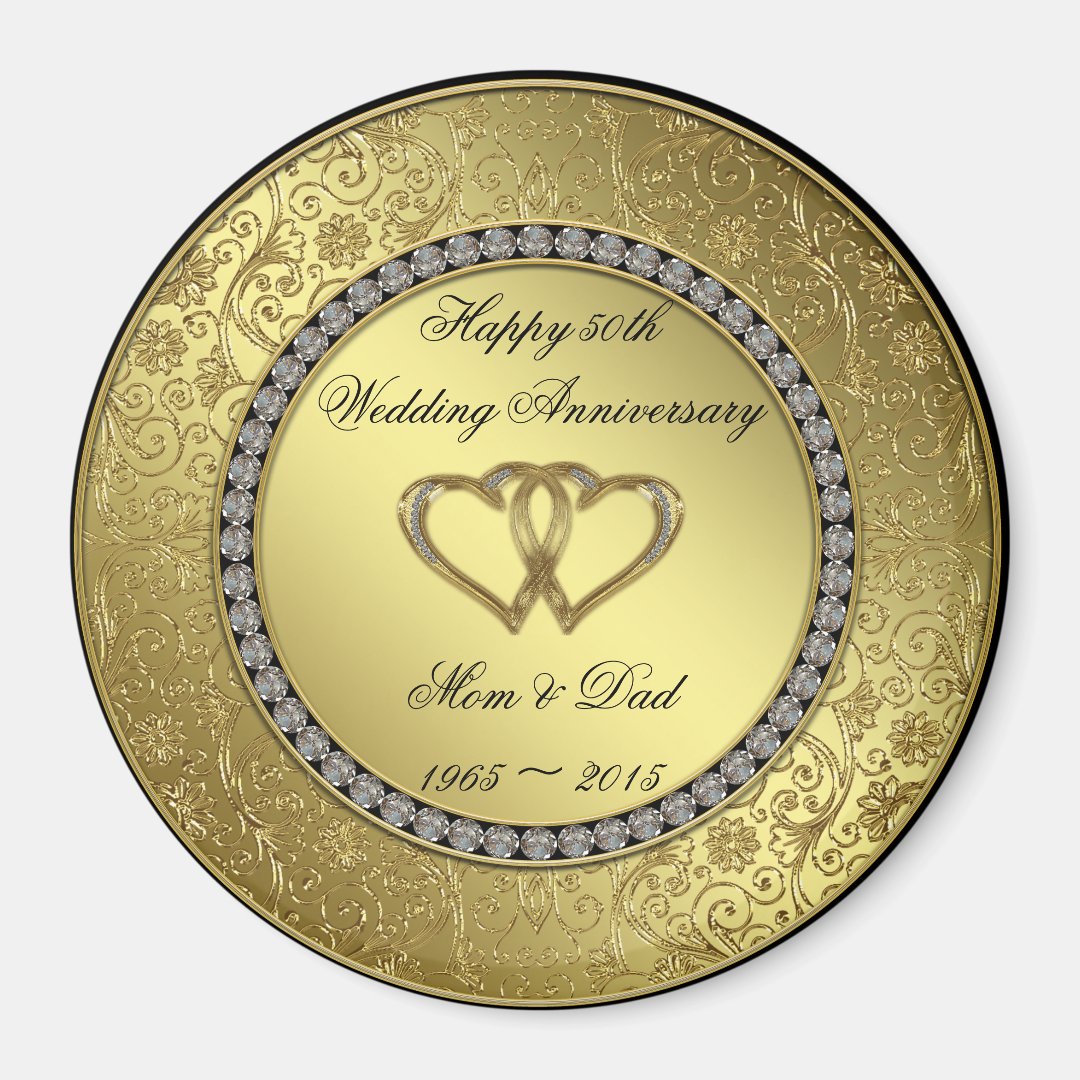 Classic Golden Wedding Anniversary Magnet | Zazzle