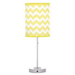 Classic Golden Yellow Chevron Pattern Table Lamp | Zazzle