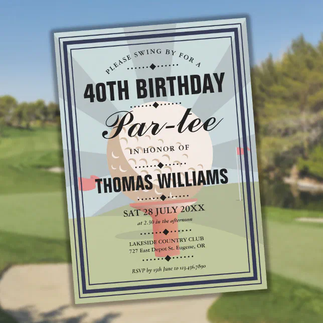 Classic Golf Birthday Partee Party Invitation | Zazzle