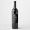 Classic Gothic Black Wedding Thank You Wine Label | Zazzle