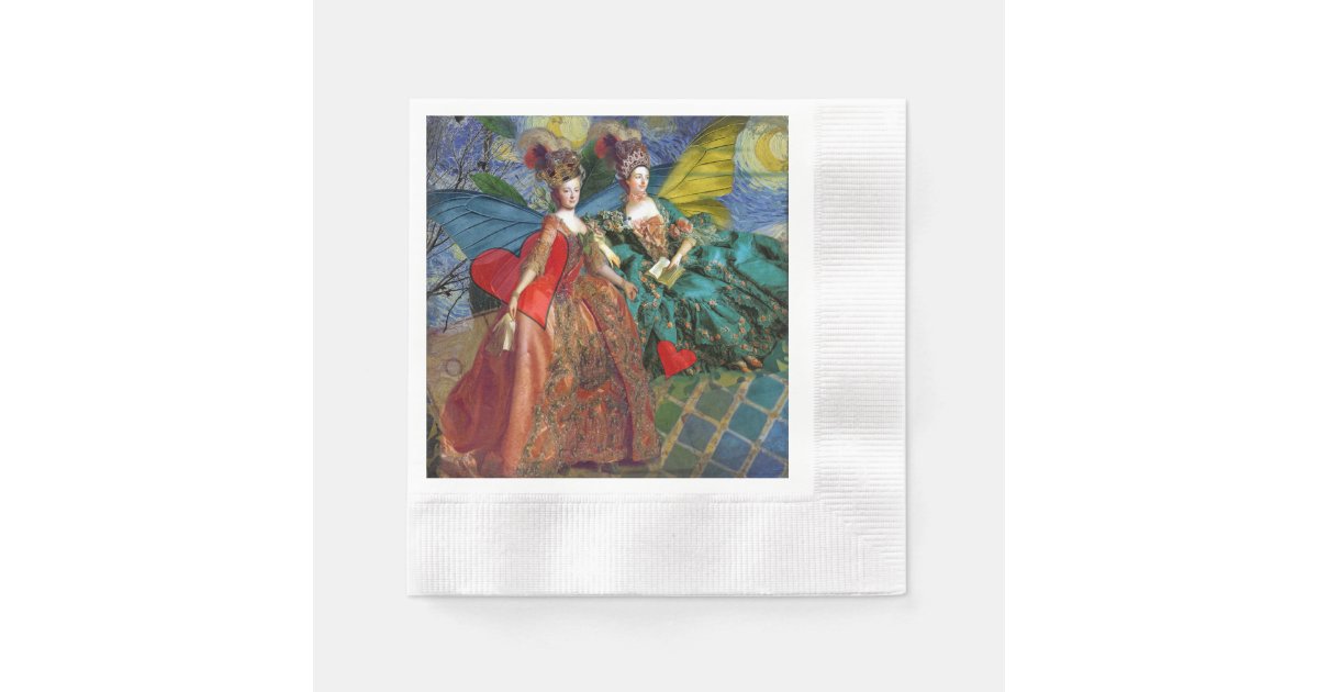 Classic Gothic Gemini Whimsical Butterfly Woman Napkins | Zazzle