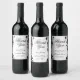 Classic Gothic White Wedding Thank You Wine Label | Zazzle