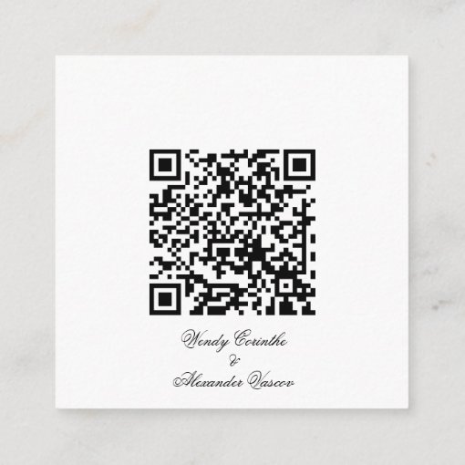 Classic Gothic White Wedding Website QR Code Enclosure Card | Zazzle