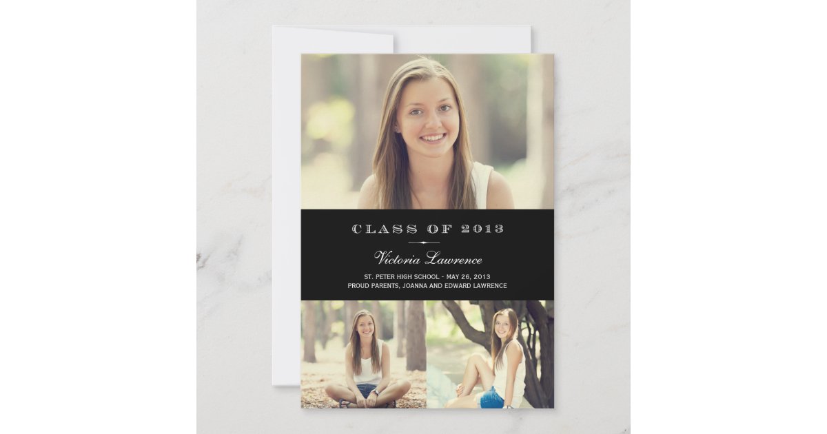 Classic Grad Graduation Invitation Announcement | Zazzle