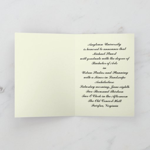 Classic Graduation Announcement 5x7 | Zazzle