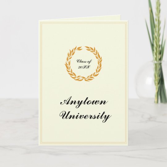 Classic Graduation Announcement 5x7 Gold Border | Zazzle.com