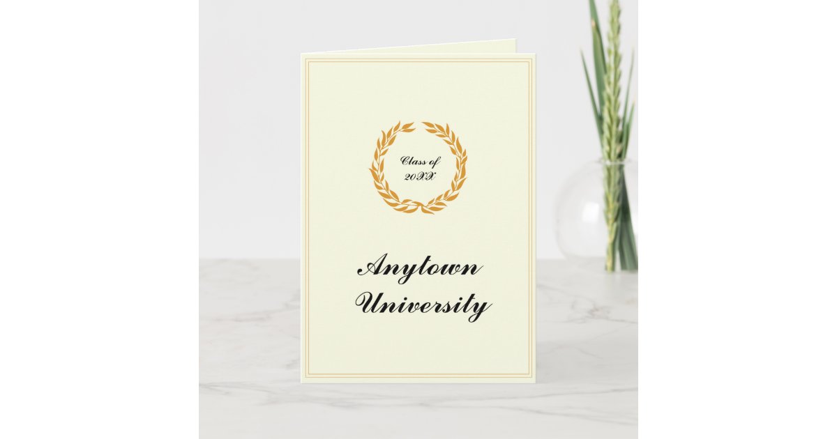 Classic Graduation Announcement 5x7 Gold Border | Zazzle