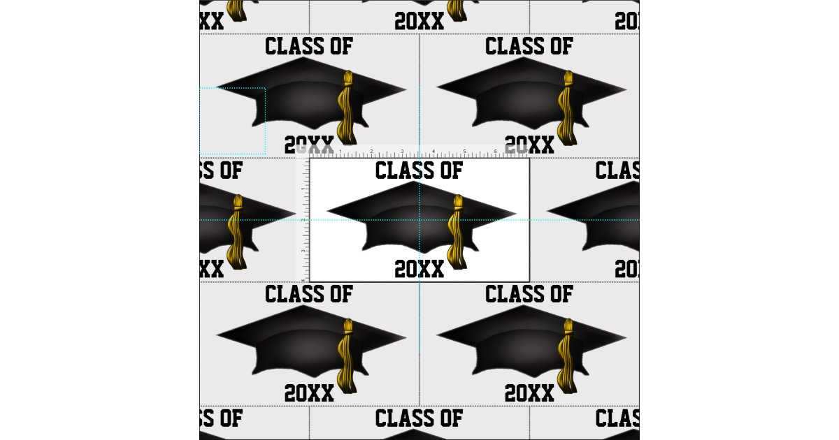 Classic Graduation Cap Class of 20XX Pattern Fabric | Zazzle