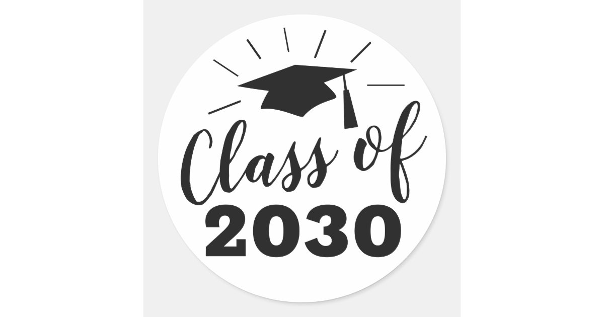 Classic Graduation Class of Year Party Favor Black Classic Round ...