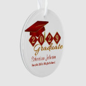 Classic Graduation Red and Gold 20XX Photo Ornament | Zazzle