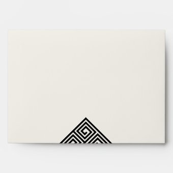 Classic Greek Key Black & White Geometric Wedding Envelope | Zazzle