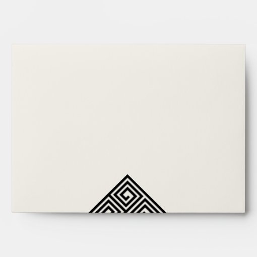 Classic Greek Key Black & White Geometric Wedding Envelope | Zazzle
