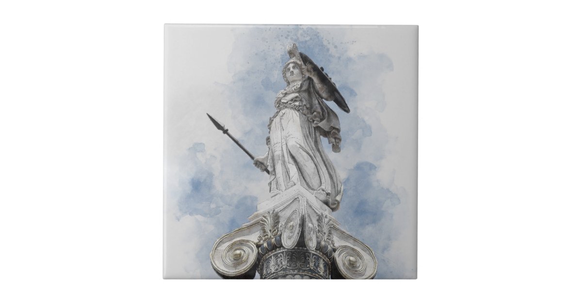Classic Greek Statue of Athena Ceramic Tile – Myth | Zazzle