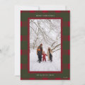 Classic Green and Red Plaid Merry Christmas photo Holiday Card | Zazzle
