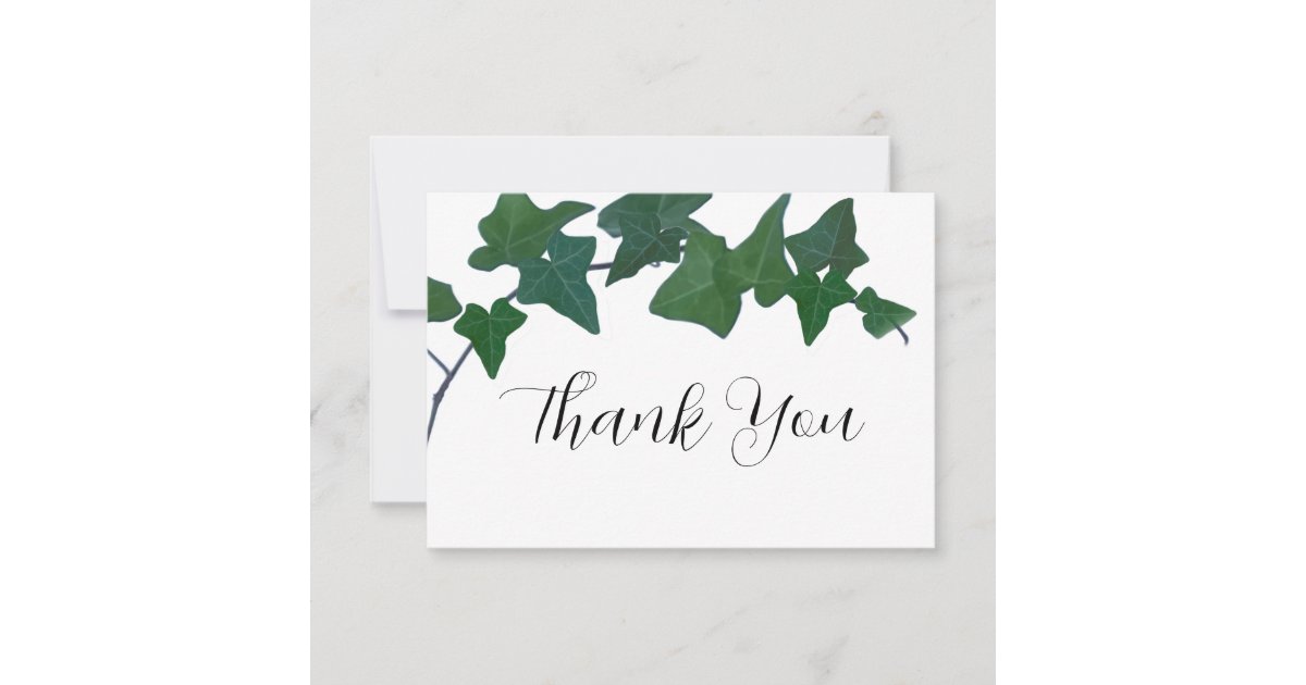 Classic Green English Ivy thank you Card | Zazzle