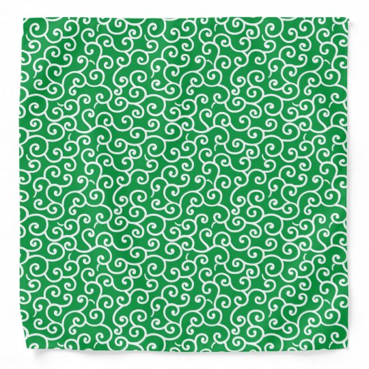 Classic Green Japanese Karakusa Vine Pattern Bandana | Zazzle.com