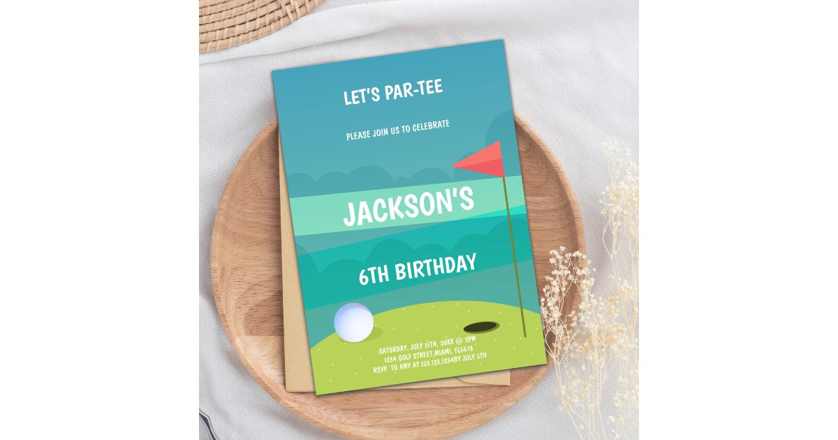 Classic Green Tee Theme for Kids or Adults Invitation | Zazzle