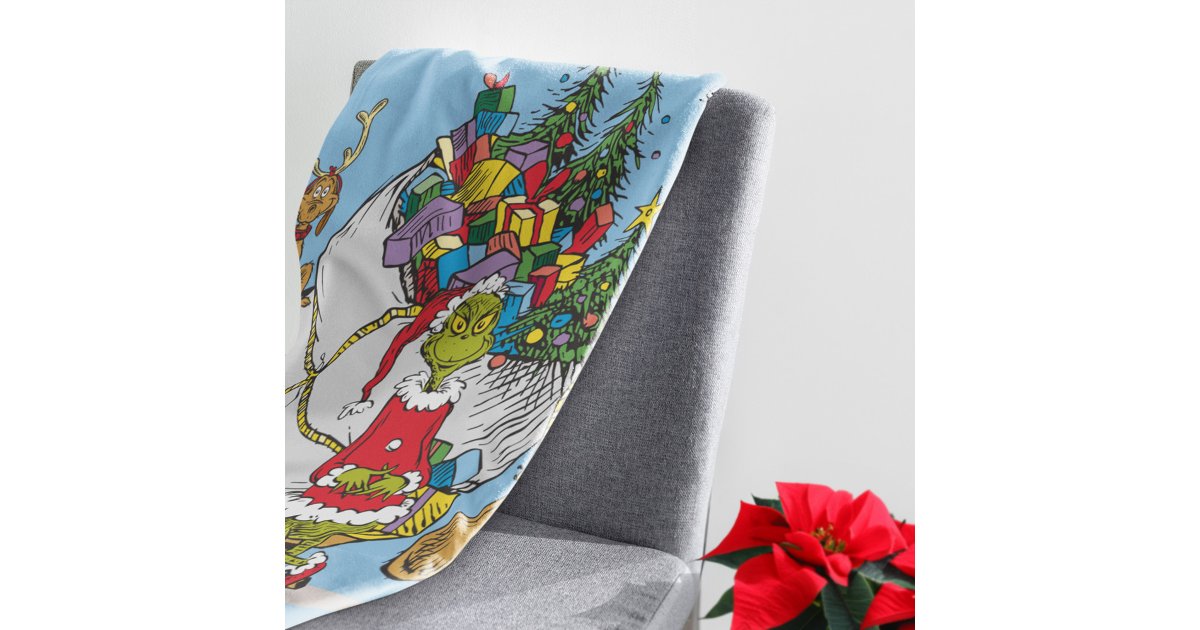 Classic Grinch | Grinch & Max Runaway Slei Sherpa Blanket | Zazzle