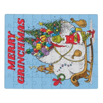 Classic Grinch | Grinch & Max with Sleigh Jigsaw Puzzle | Zazzle