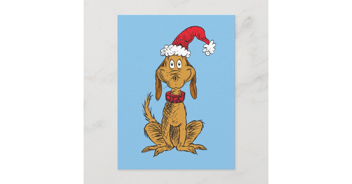 Classic Grinch | Max - Santa Hat Holiday Postcard | Zazzle.com