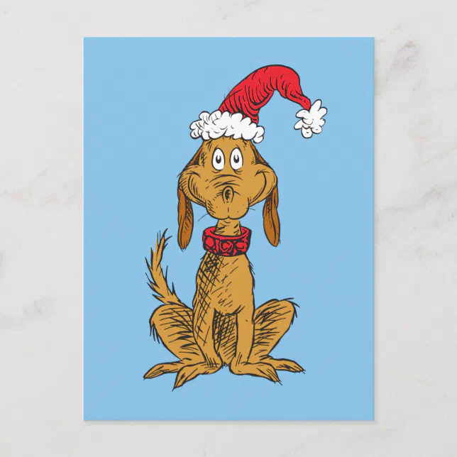 Classic Grinch | Max - Santa Hat Holiday Postcard | Zazzle
