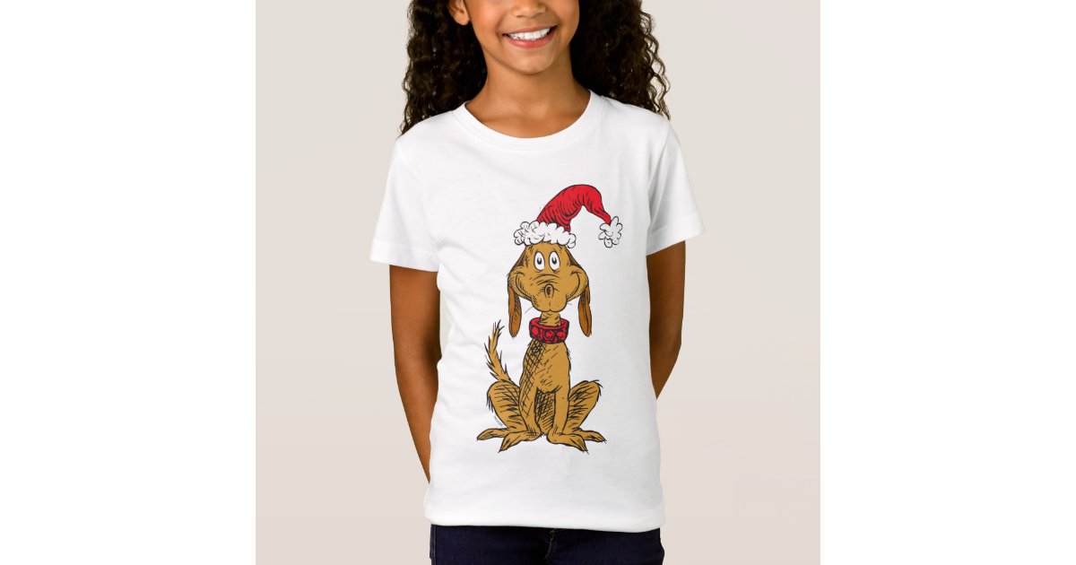 Classic Grinch | Max - Santa Hat T-Shirt | Zazzle