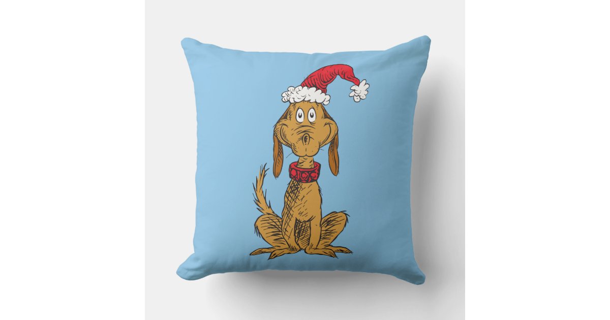 Classic Grinch | Max - Santa Hat Throw Pillow | Zazzle