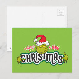 Classic Grinch | Merry Merry Christmas Holiday Postcard | Zazzle