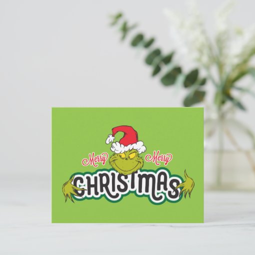 Classic Grinch | Merry Merry Christmas Holiday Postcard | Zazzle