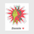 Classic Grinch | Red Starburst Sticker | Zazzle
