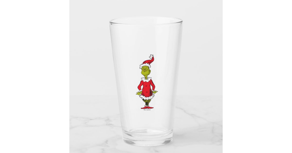 Classic Grinch | Santa Claus Glass | Zazzle