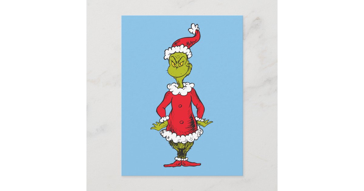 Classic Grinch | Santa Claus Holiday Postcard | Zazzle