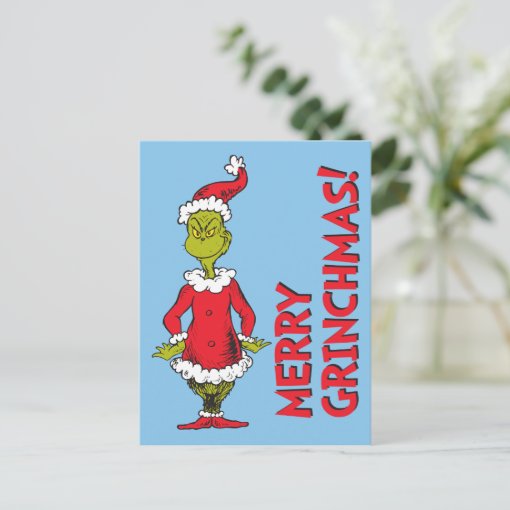 Classic Grinch | Santa Claus Holiday Postcard | Zazzle