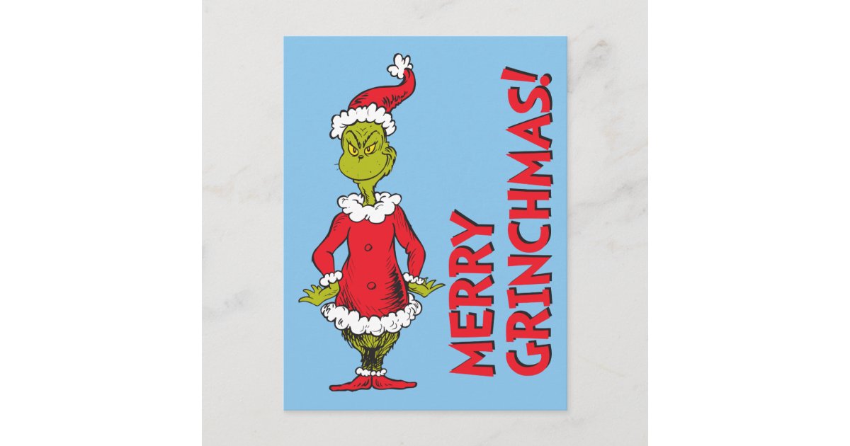 Classic Grinch | Santa Claus Holiday Postcard | Zazzle