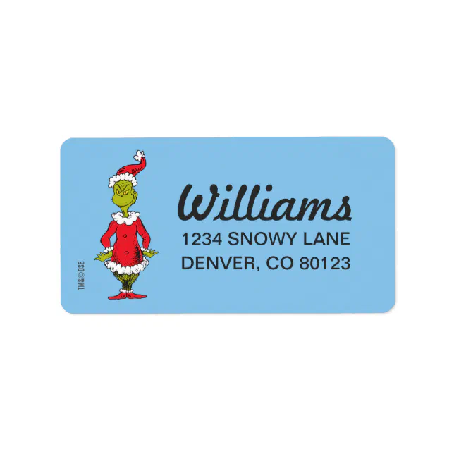 Classic Grinch | Santa Claus Label | Zazzle