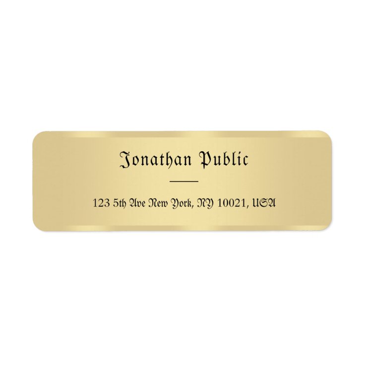 Classic Handwritten Script Faux Gold Template Label | Zazzle