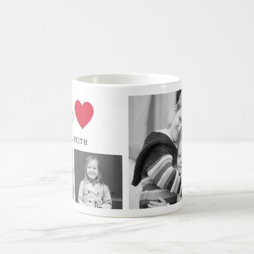 Classic Heart EDITABLE COLOR Custom Photo Mug | Zazzle