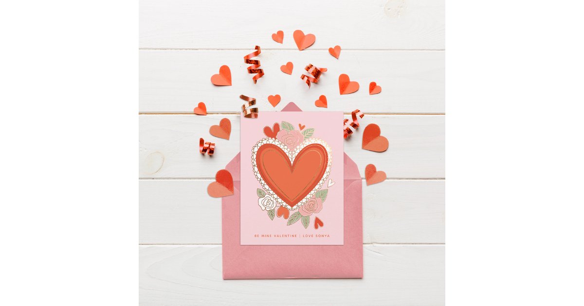 Classic Heart Valentine Note Card | Zazzle