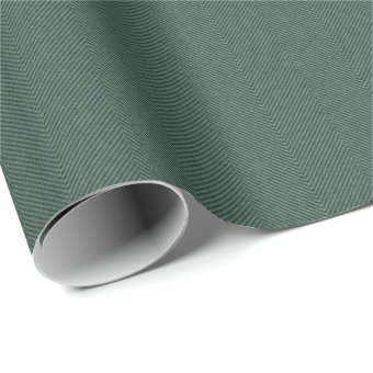 Classic herringbone tweed green Christmas holiday Wrapping Paper | Zazzle