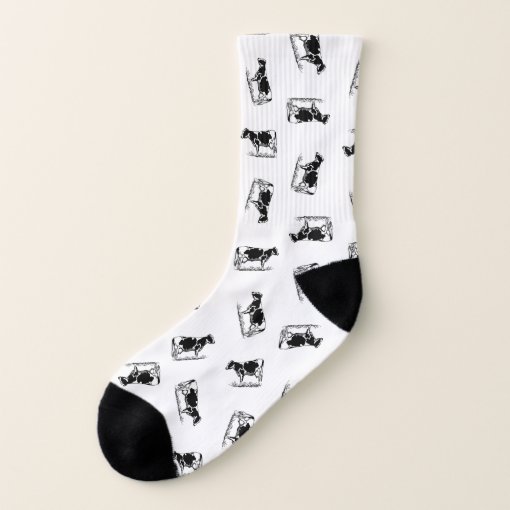 Classic Holstein Cows Art CUSTOM BACKGROUND COLOR Socks | Zazzle