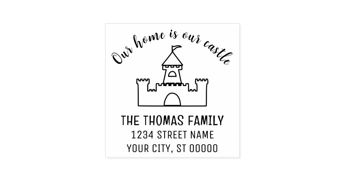 Classic Home is our Castle Name Address Self-inking Stamp | Zazzle